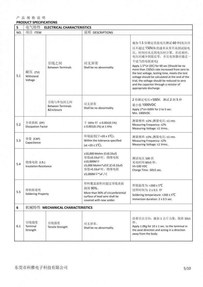 KYET MPP105K2S1501 specification page 5