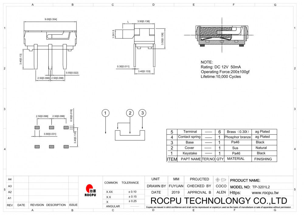 TP-3201L2 technical drawing page