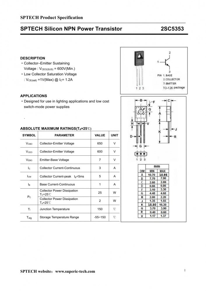 2SC5353 datasheet page 1