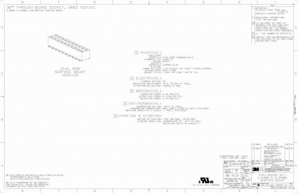3M 9662 Series technical document page 1
