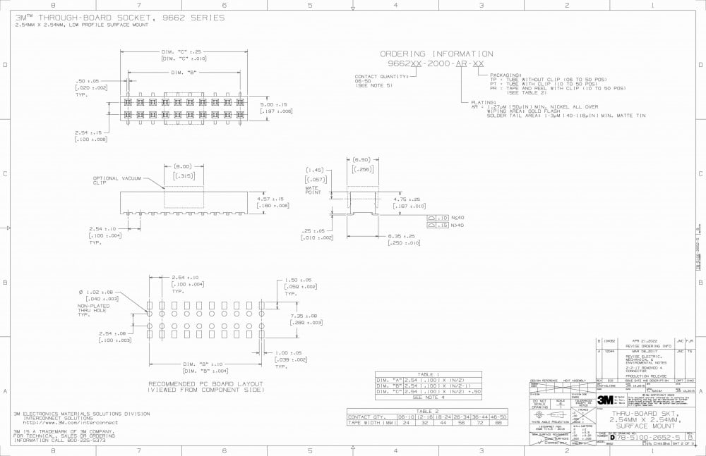 3M 9662 Series technical document page 2