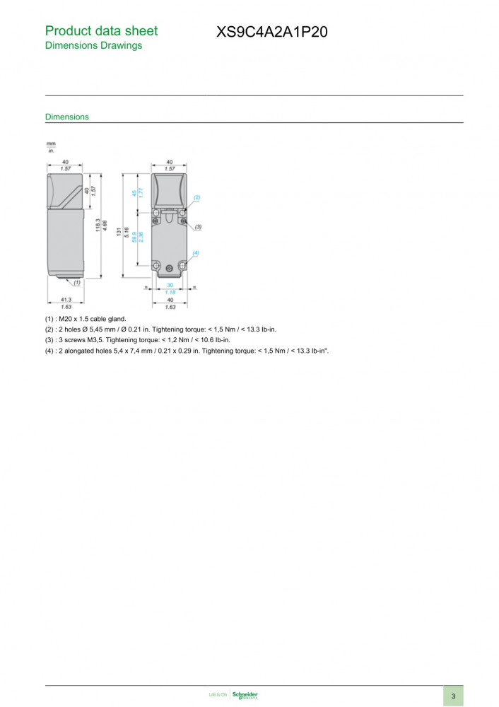 XS9C4A2A1P20 documentation page 3