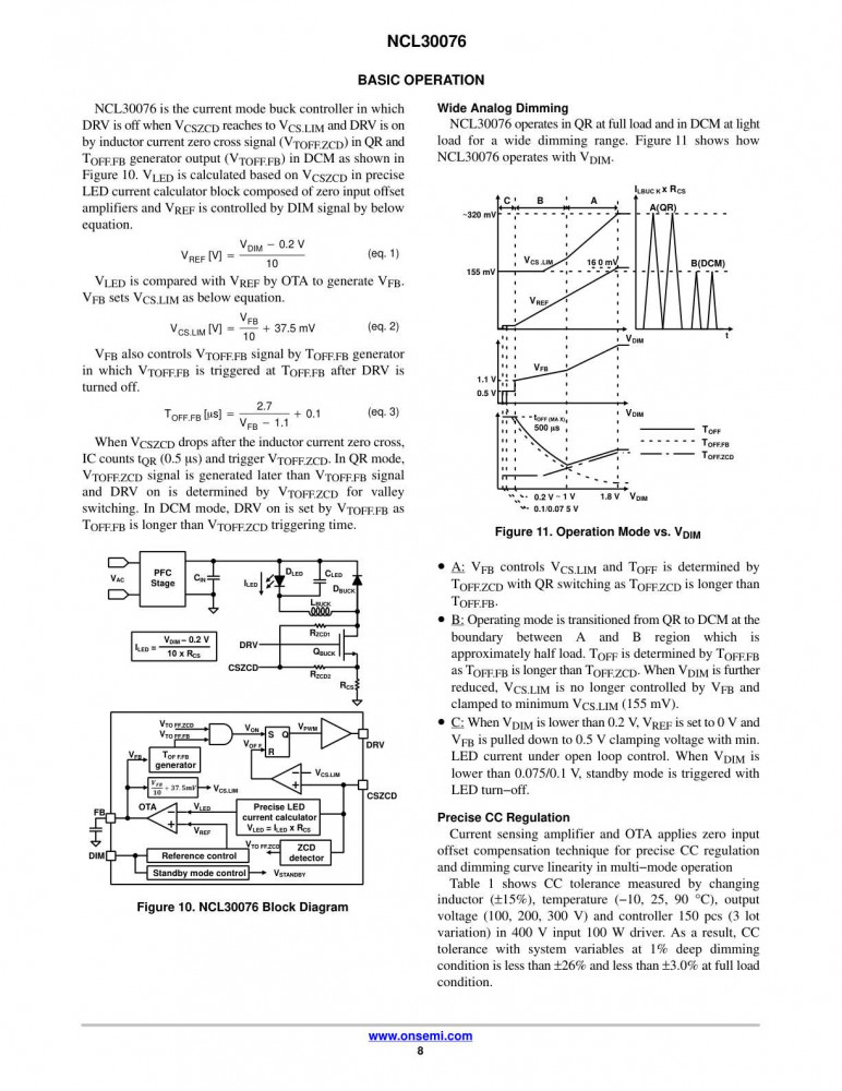 NCL30076 datasheet page 8