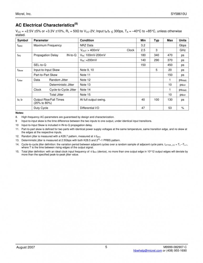 SY58610U datasheet page 5