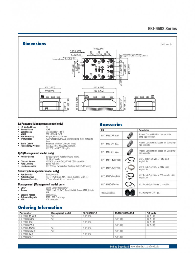 EKI-9508 series technical document page 2