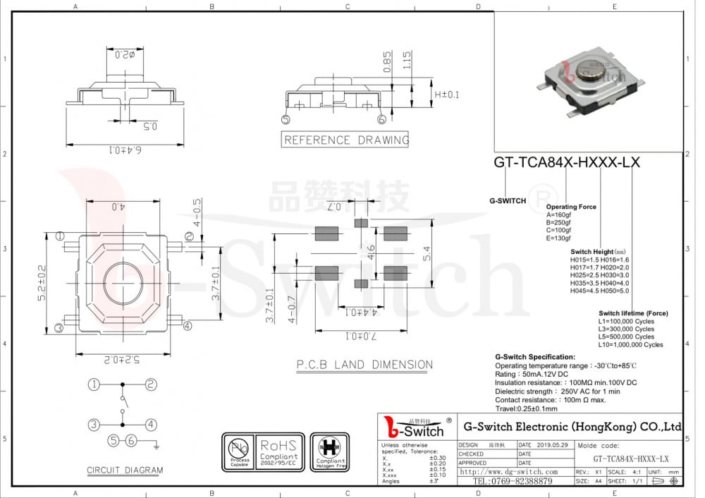 GT-TC084E-H038-L5 technical drawing sheet 2