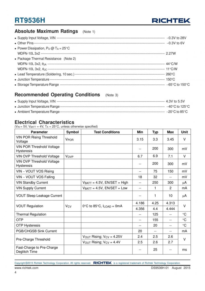 RT9536H datasheet page 4