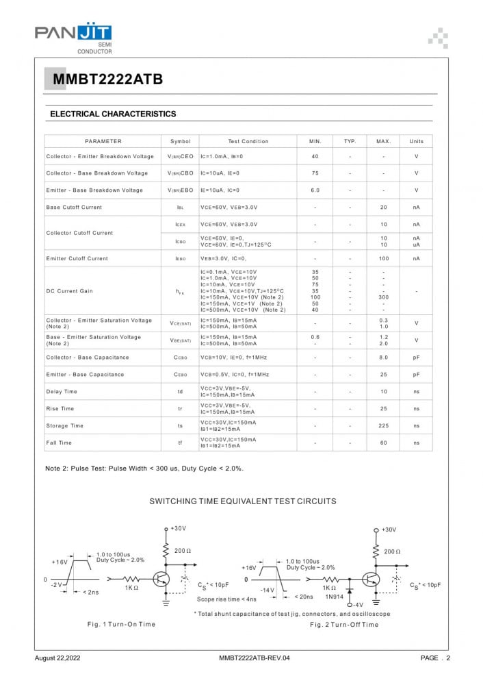 MMBT2222ATB datasheet page 2