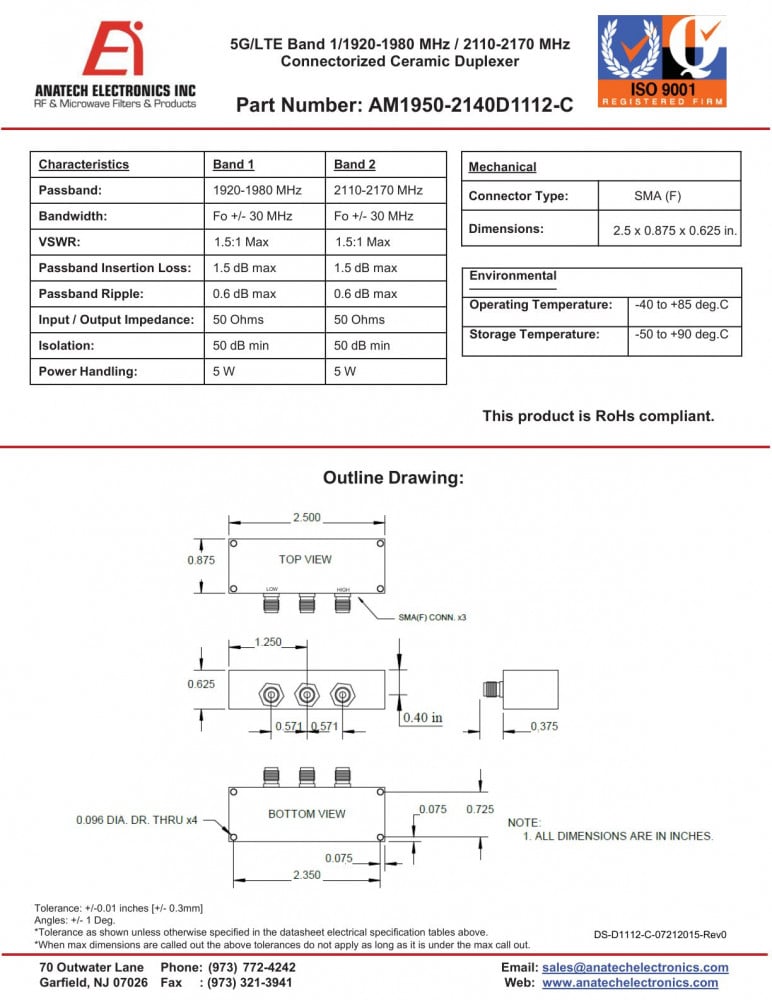 AM1950-2140D1112-C technical document page 1