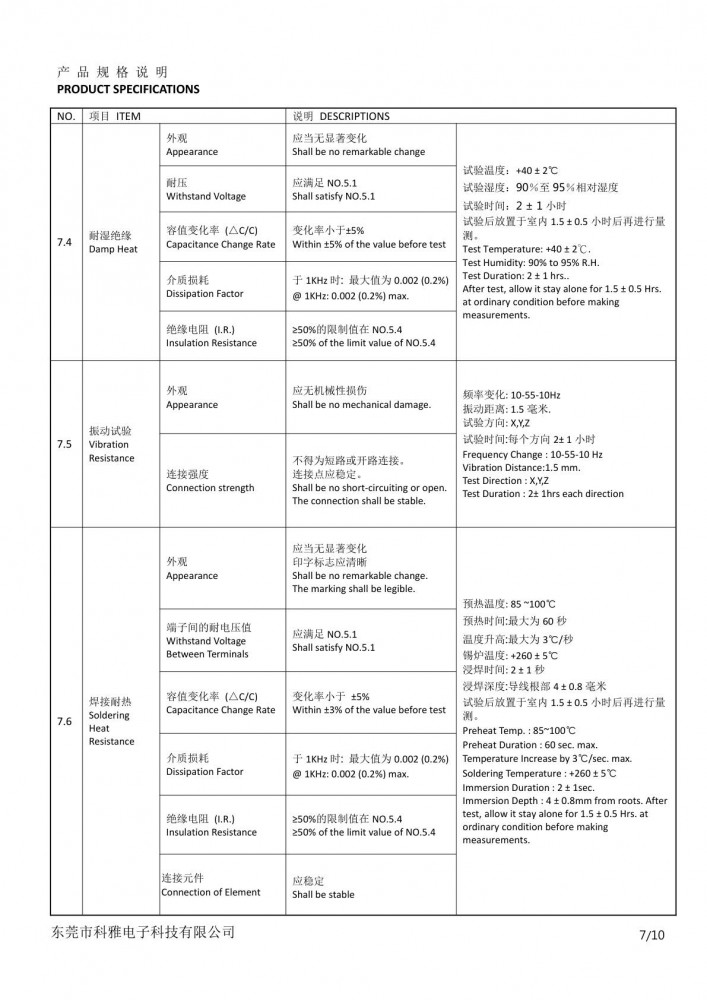KYET KP225J2J2502 specification page 7
