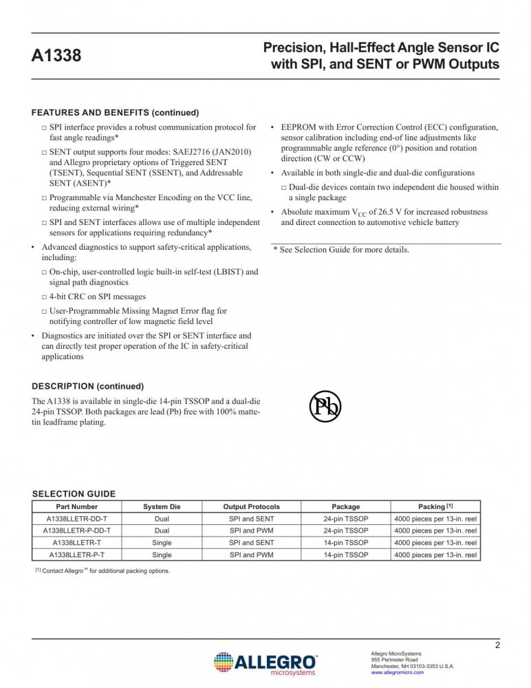 A1338 datasheet page 2