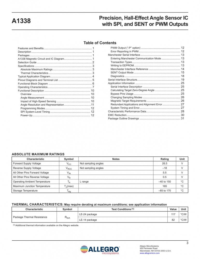 A1338 datasheet page 3