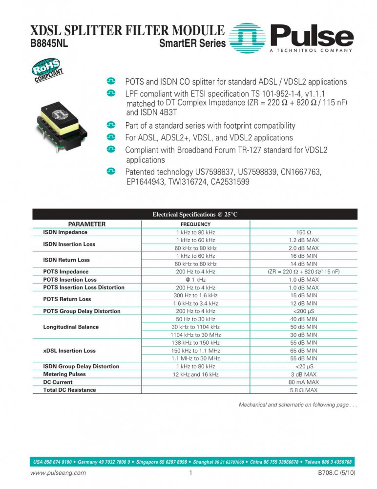 PULSE B8845NL datasheet page 1