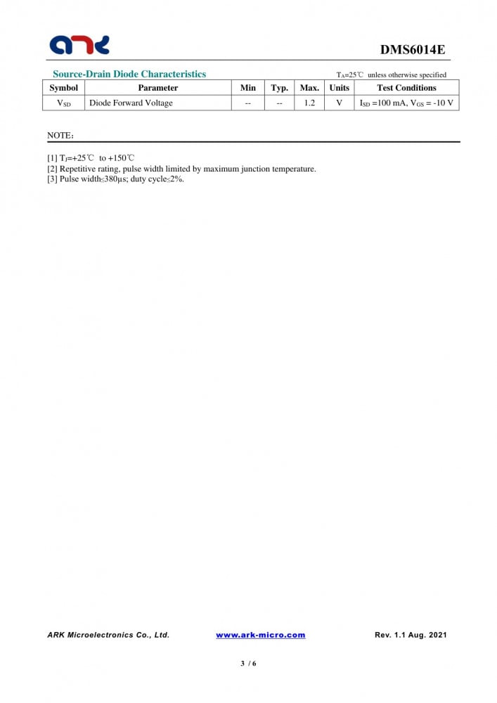 DMS6014E datasheet page 3