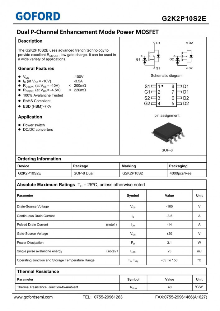 G2K2P10S2E datasheet page 1