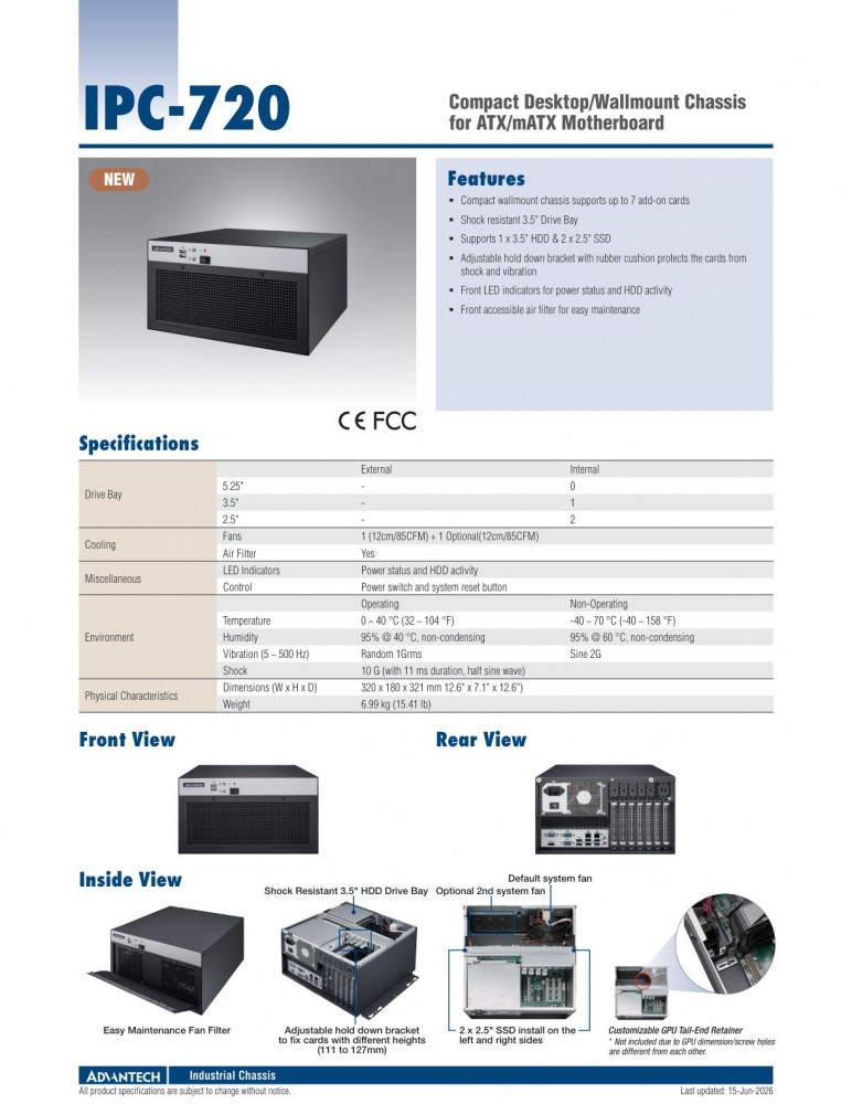 ADVANTECH IPC-720 product documentation page 1
