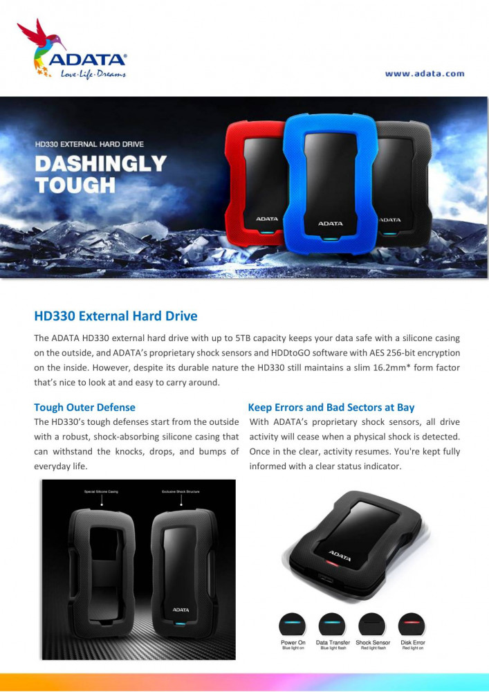 ADATA HD330 technical document page 1