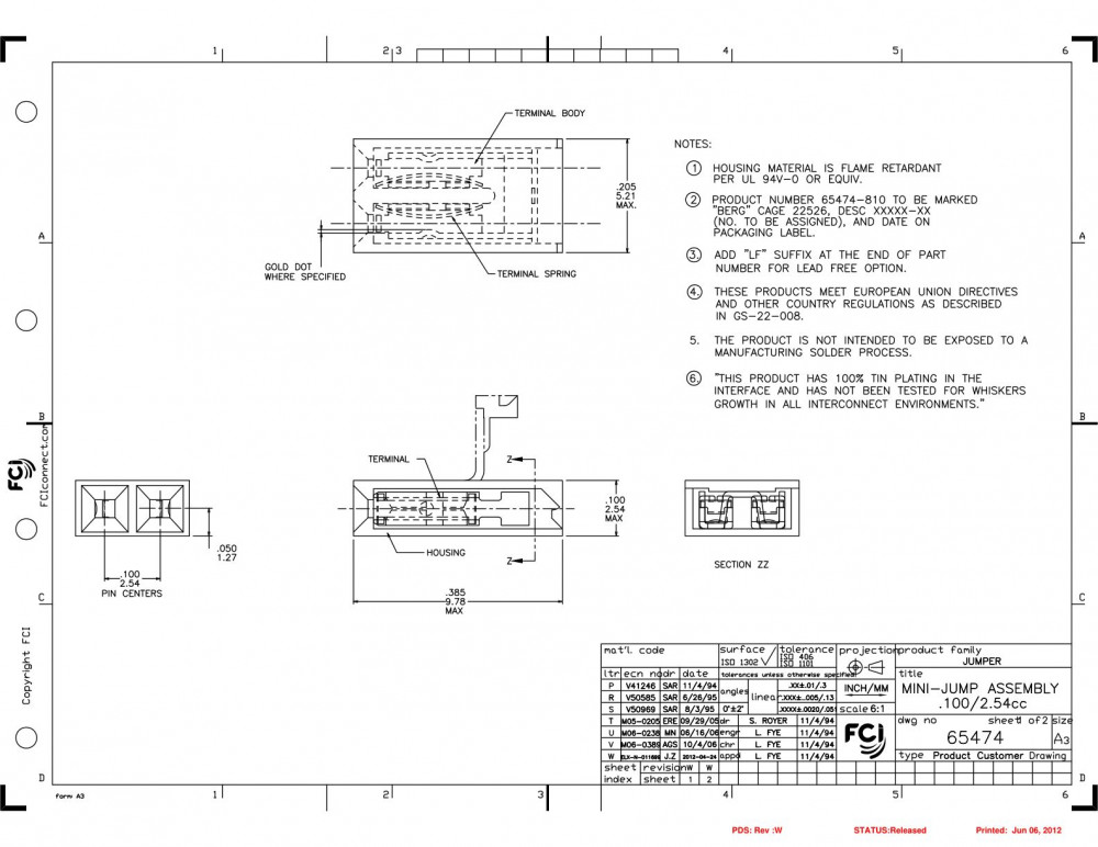 65474 product drawing page 1