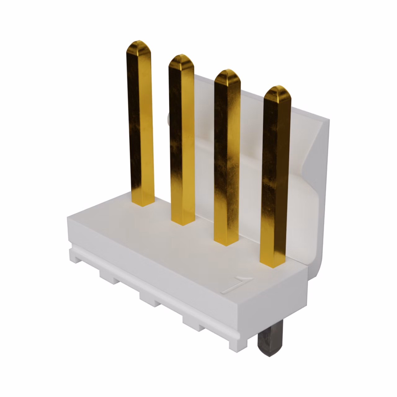 KK 396 Header, Vertical, Friction Lock, 4 Circuits, 0.76µm Gold (Au) Selective Plating for sale