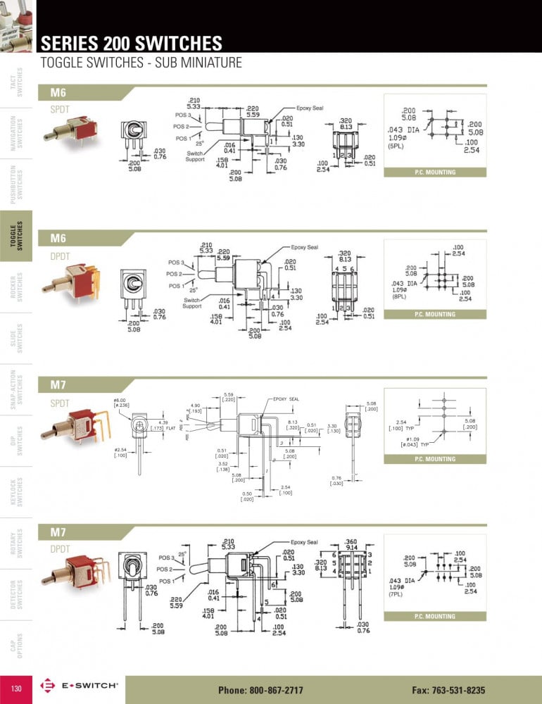 E-Switch Series 200 datasheet page 4