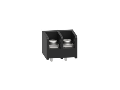 8.26mm Pitch, Single Row, Tri-Barrier Terminal Strip, with Mounting Ends, Black, Steel Screws, 10 Circuits