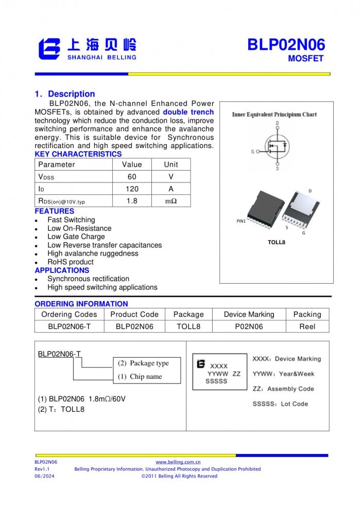 BLP02N06-T datasheet page 1