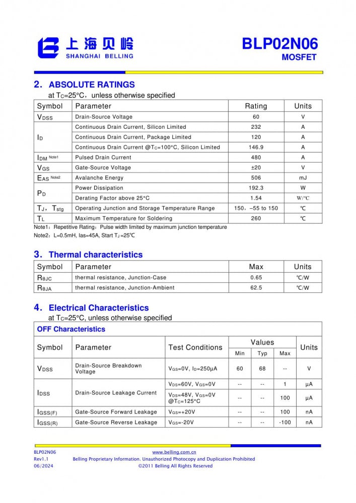 BLP02N06-T datasheet page 2