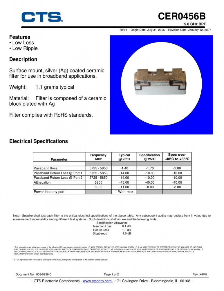 CER0456B datasheet image, page 1