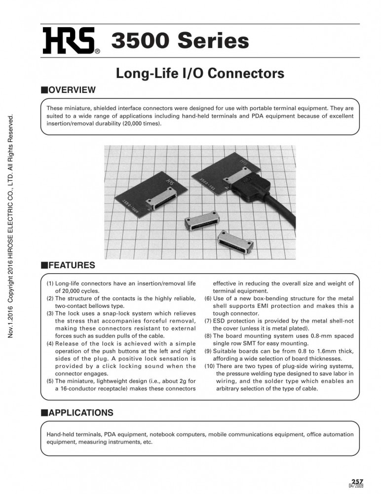 HRS HR5 3500 Series technical document page 1