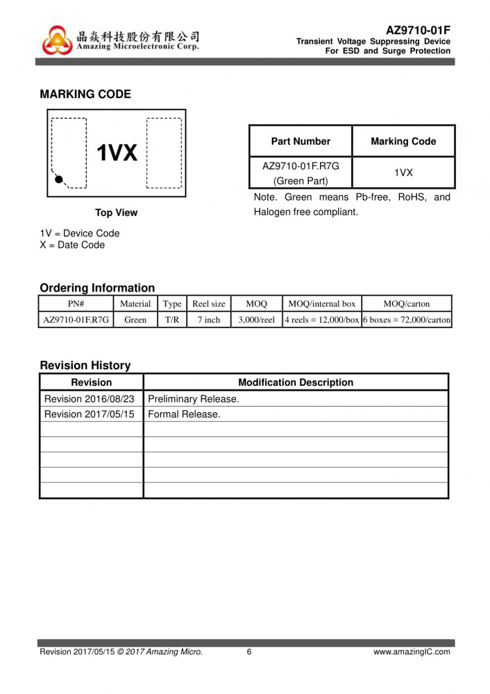 AZ9710-01F technical document, page 6