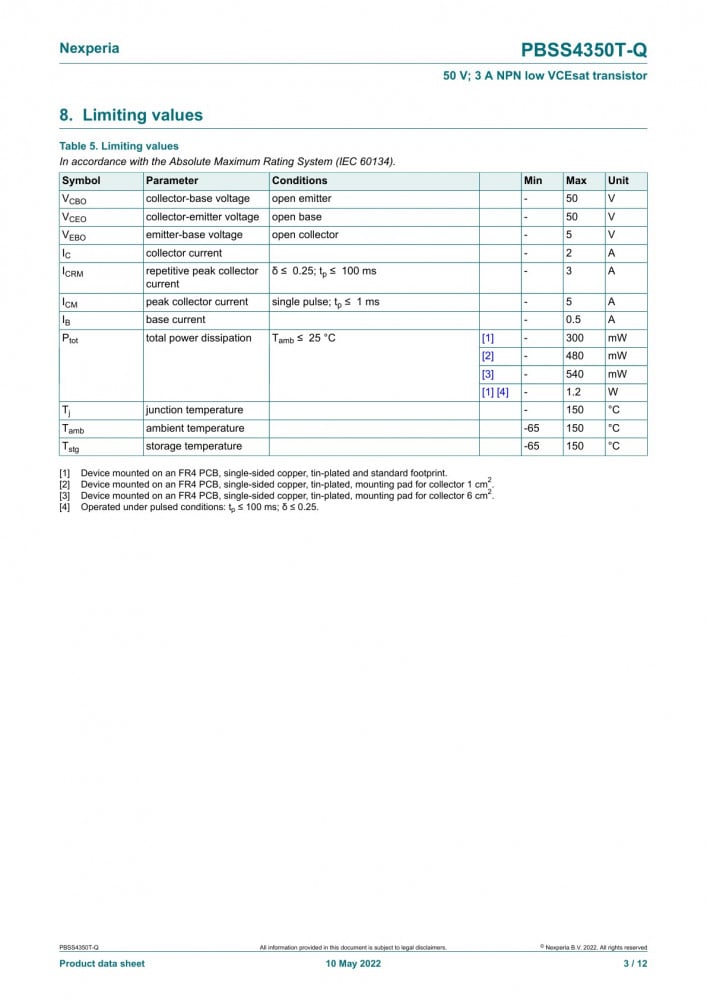 PBSS4350T-QVL datasheet page 3