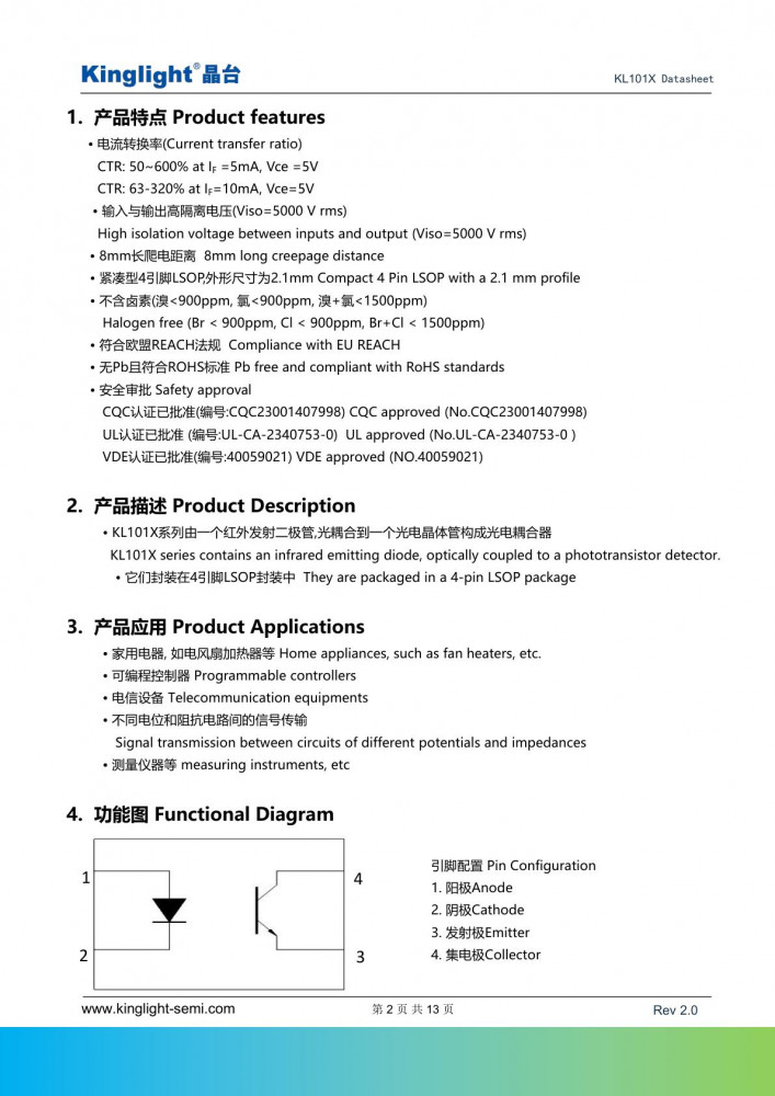 KL101X datasheet page 2