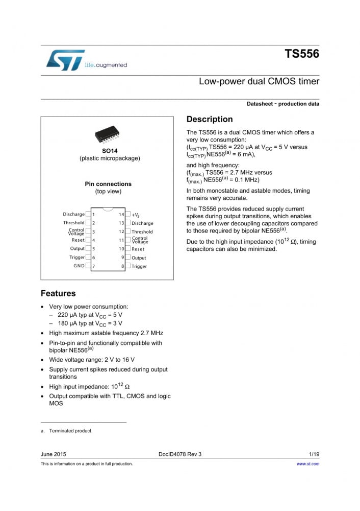 TS556 datasheet page 1