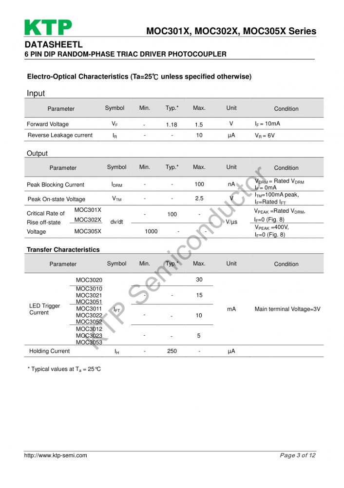MOC3023S datasheet page 3