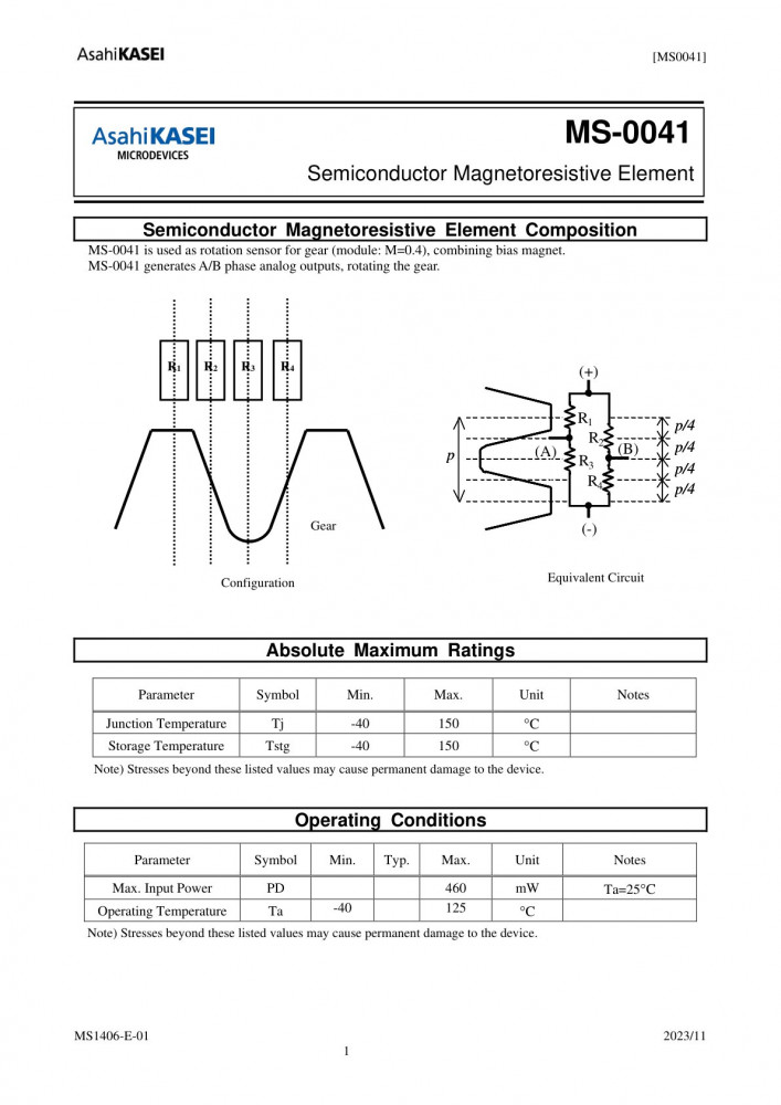 AKM MS-0041 document page 1