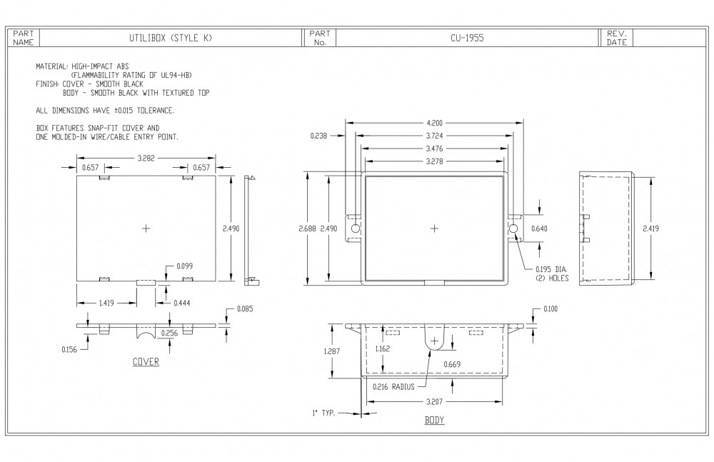 CU-1955 product drawing and visual reference