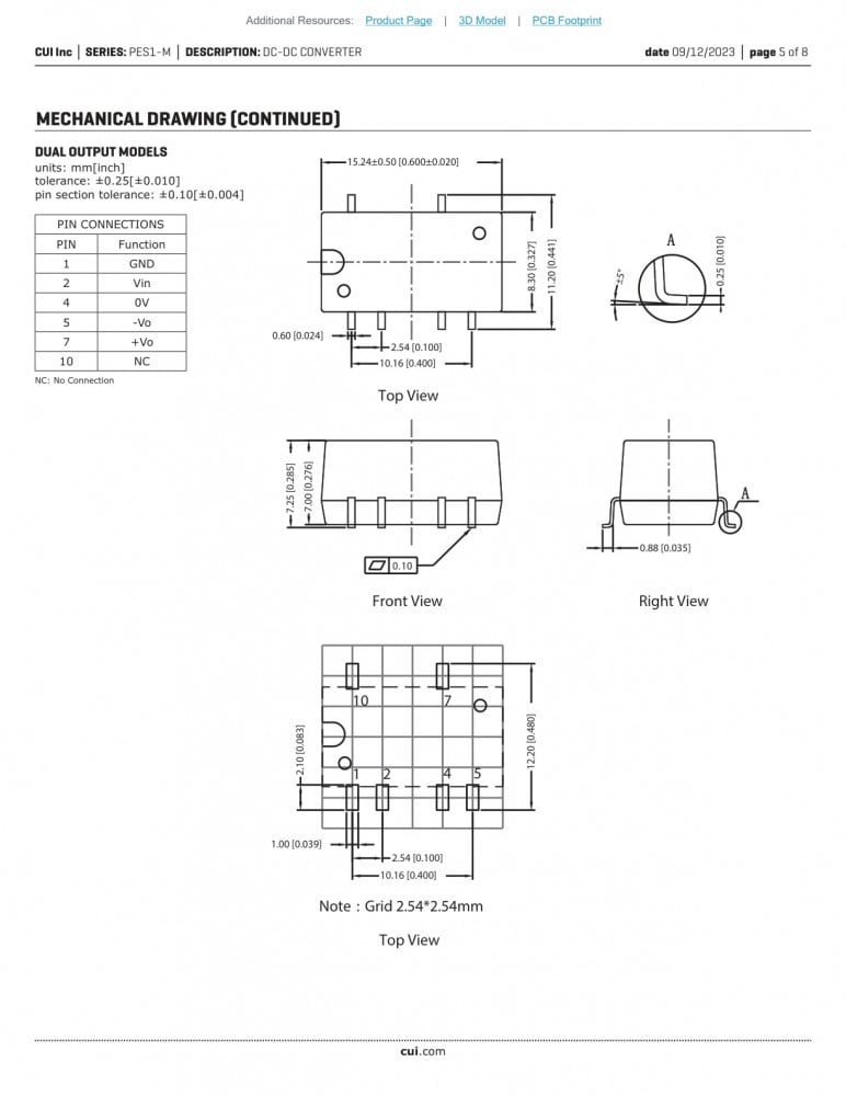 CUI PES1-M datasheet page 5