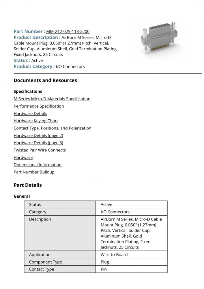 MM-212-025-113-2200 technical document page 1