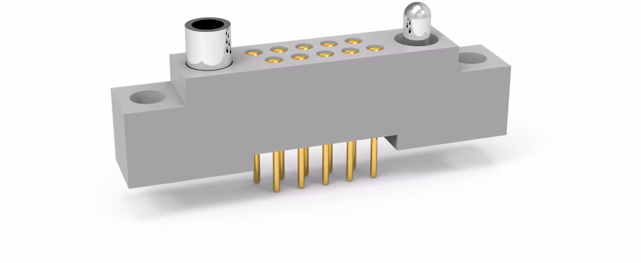 AirBorn R Series, Rectangular Board Mount Receptacle, Vertical, Plastic Body, Dual Row, 0.075