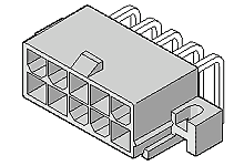 Mini-Fit Jr. First Mate / Last Break Header, 4.20mm Pitch, Dual Row, Right-Angle, 2 Circuits, Nylon 6/6 94V-0, Natural, Matte Tin (Sn) Plating, with Mounting Pegs, Bag for sale