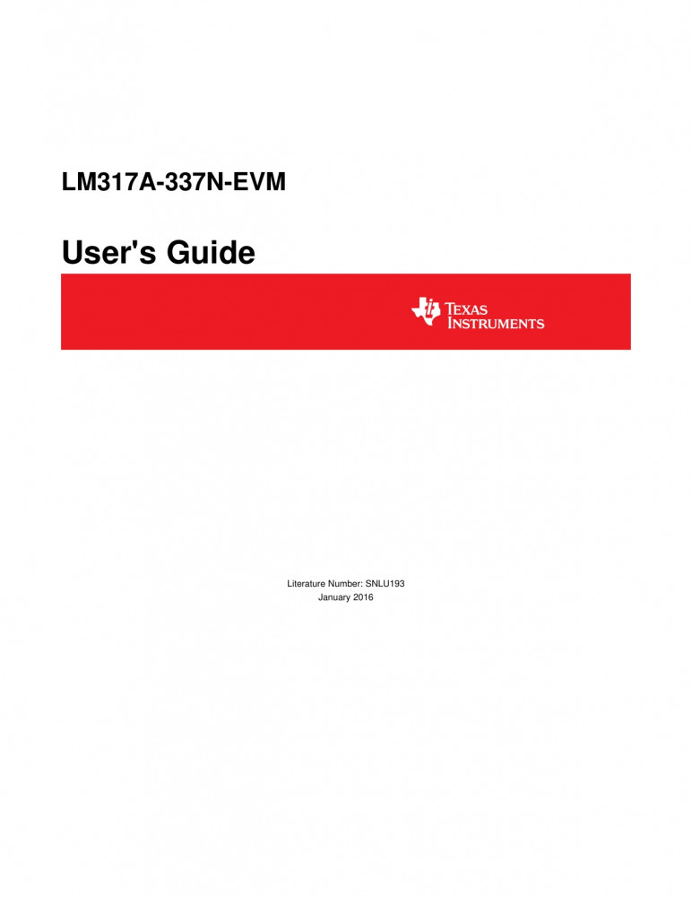 LM317A-337N-EVM guide page 1
