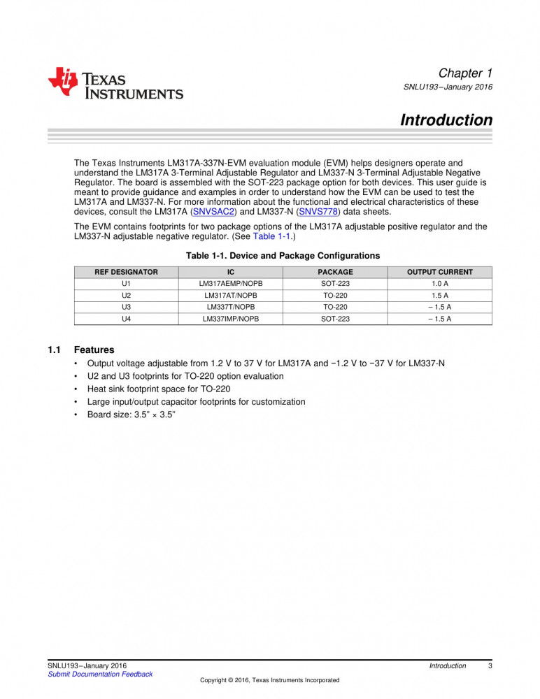 LM317A-337N-EVM guide page 3