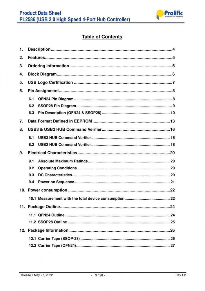 PL2586 datasheet page 3