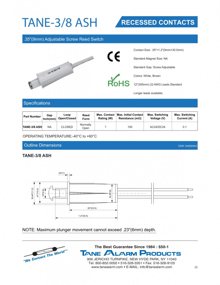 TANE-3/8 ASH product documentation image