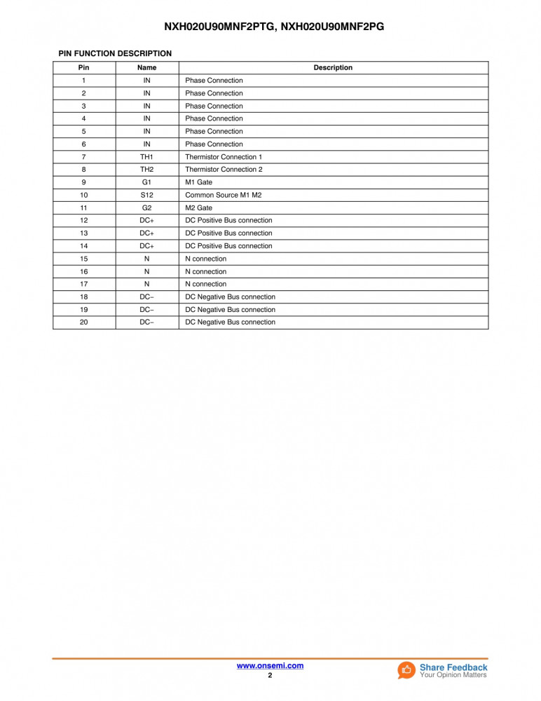NXH020U90MNF2 datasheet page 2