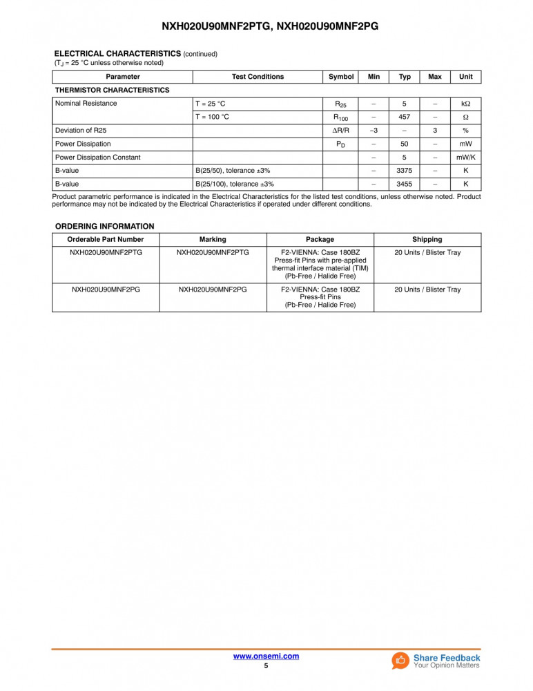 NXH020U90MNF2 datasheet page 5