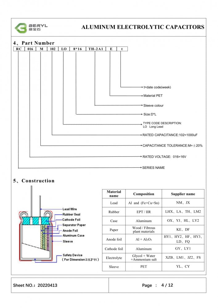 BERYL RC016M102LO8*16TH-2A1Et specification sheet page 4