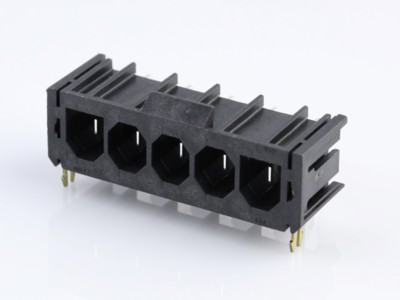 Sabre Right-Angle Header, 7.50mm Pitch, 3 Circuits, Glow-Wire Capable, 5.33mm Tail Length. for 2.40mm PCB, with Board Lock, Complies with the UL1977 finger proof access requirement