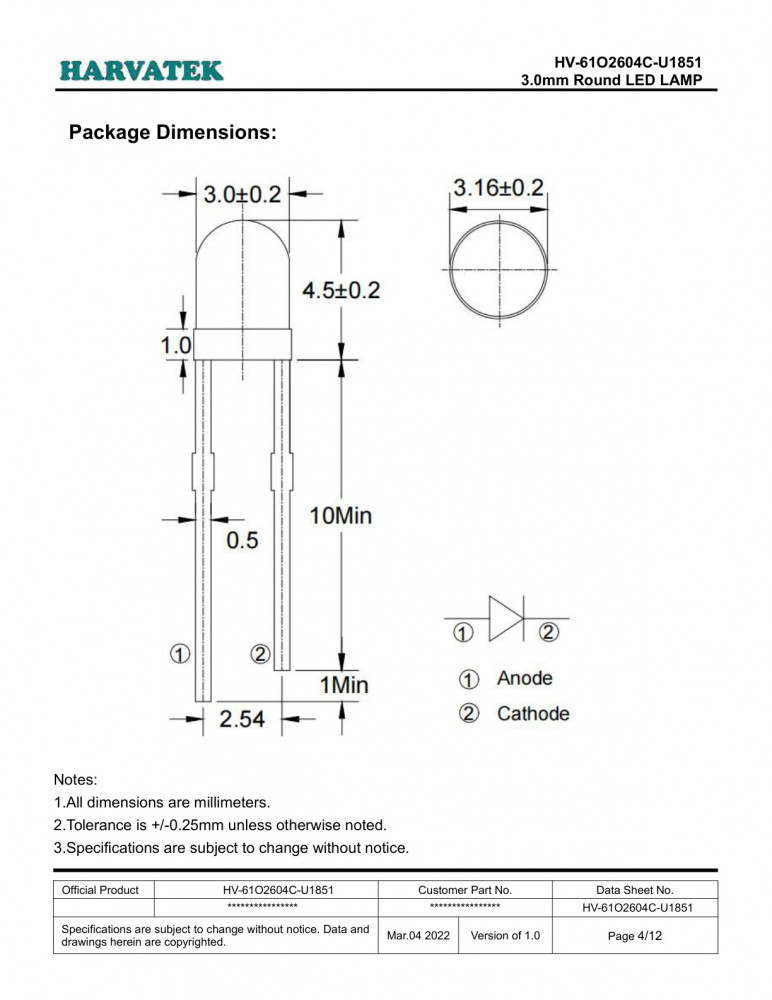 HV-61O2604C-U1851 datasheet page 4