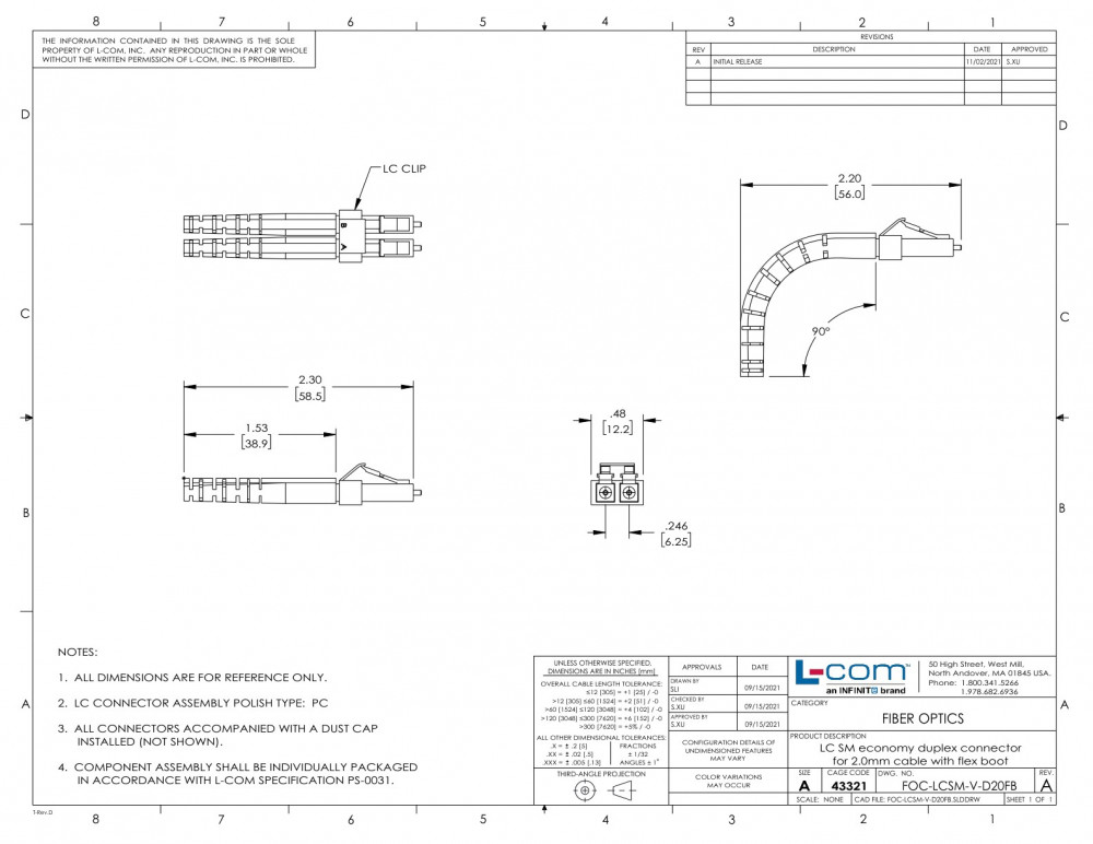 L-com FOC-LCSM-V-D20FB technical drawing preview